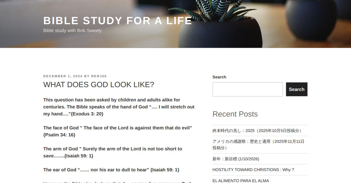 WHAT DOES GOD LOOK LIKE? – Bible study for a life